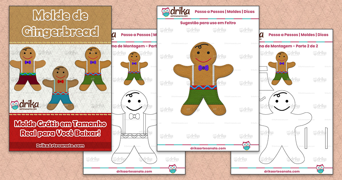 Molde Grátis de Gingerbread Menino para Baixar Grátis!