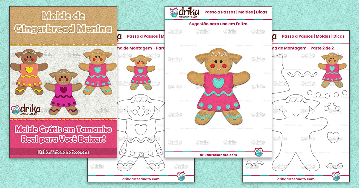 Molde Grátis de Gingerbread Menina para Baixar Grátis!