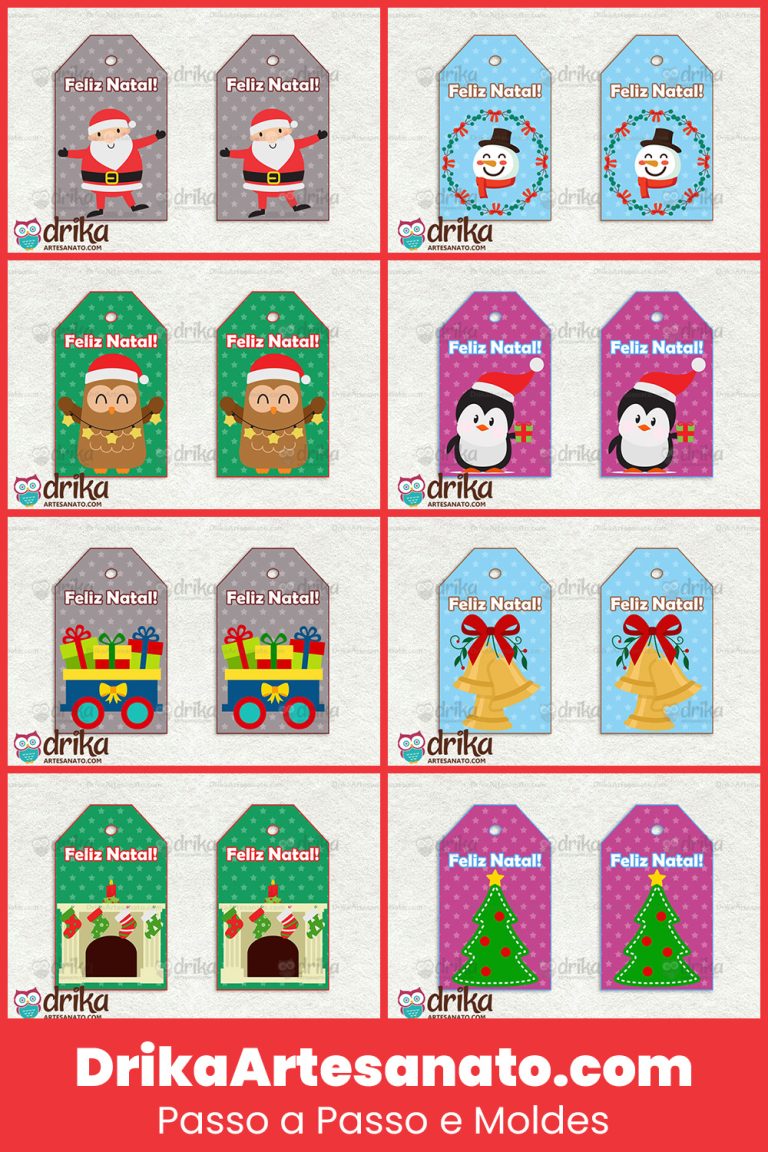 Tag Feliz Natal Para Baixar e Imprimir: 10 Modelos Grátis!