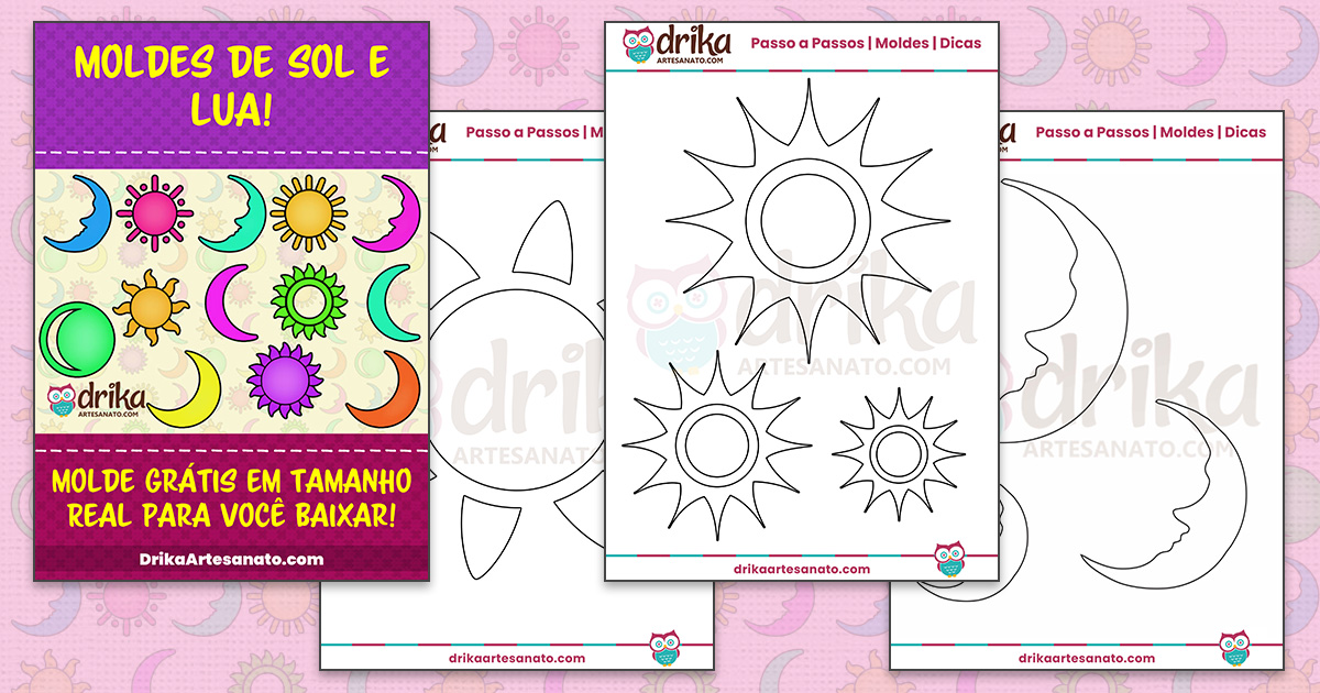 Moldes de Sol e Lua: 60 Modelos Variados Para Baixar!