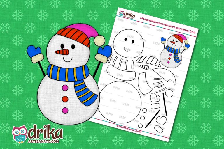 Molde de Boneco de Neve para Imprimir em Tamanho Real