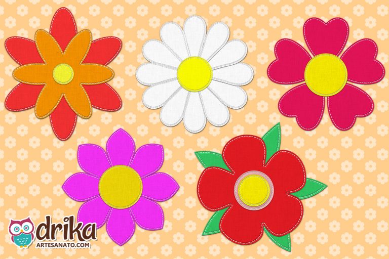 Molde de Flor para Imprimir Grátis em Vários Tamanhos