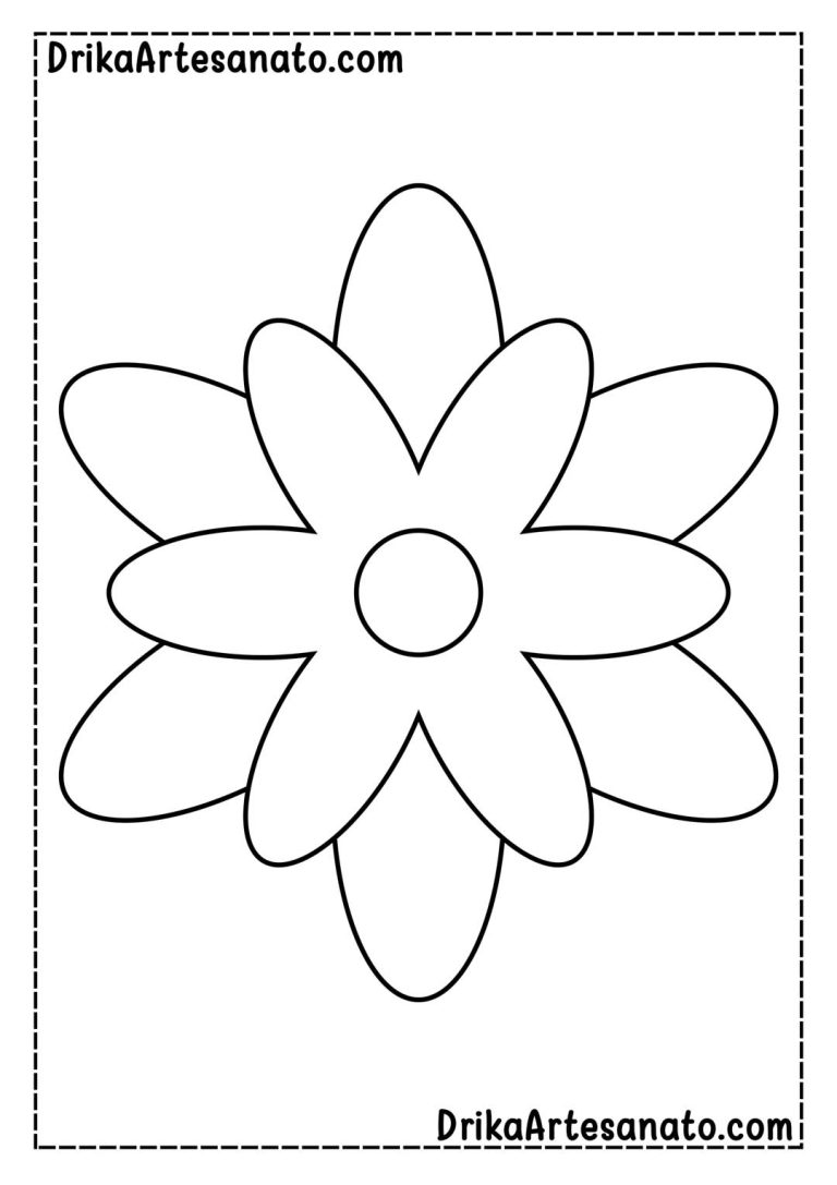 Desenho de Flor Grande para Imprimir Grátis em PDF
