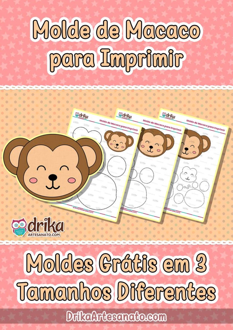 Molde de Macaco Sapeca para Imprimir Grátis em Tamanho Real