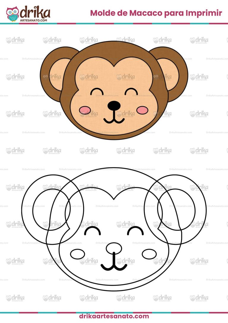Molde de Macaco Sapeca para Imprimir Grátis em Tamanho Real
