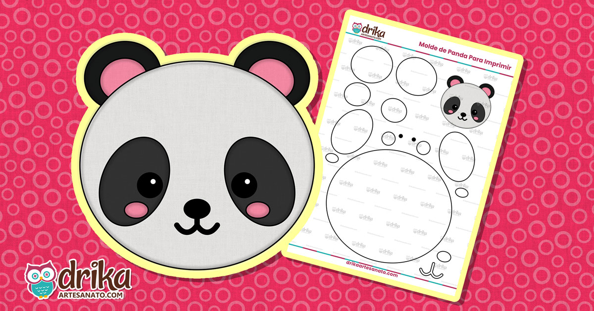 Molde de Rostinho de Panda para Imprimir Grátis em Tamanho Real