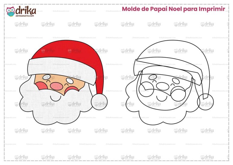Molde de Papai Noel para Imprimir Grátis em Tamanho Real