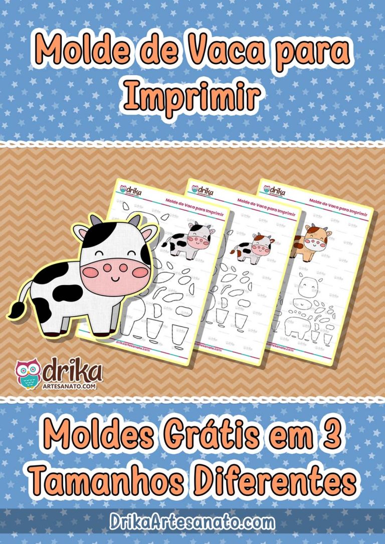 Molde de Vaca Cute para Imprimir Grátis em Tamanho Real
