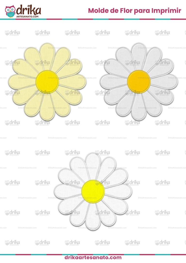 Molde de Flor Margarida para Imprimir em Tamanho Real