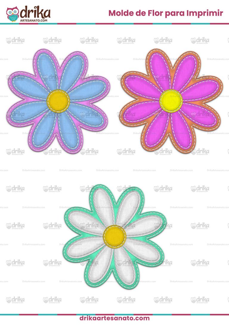 Molde de Flor Margarida para Imprimir em Tamanho Real Grátis