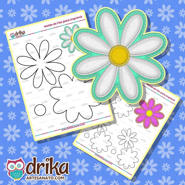 Molde de Flor Margarida para Imprimir em Tamanho Real Grátis