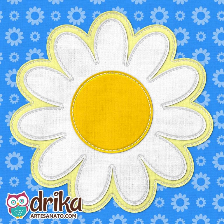 Molde de Flor Margarida com Várias Pétalas para Imprimir Grátis