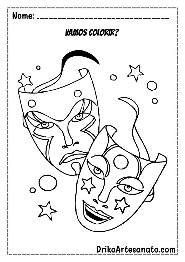 51 Desenhos de Carnaval para Colorir e Imprimir: Baixe Grátis!