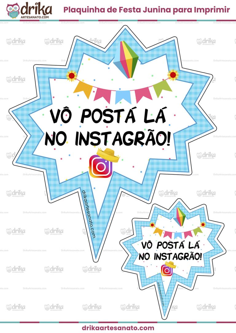 10 Plaquinhas de Festa Junina para Imprimir Grátis em PDF