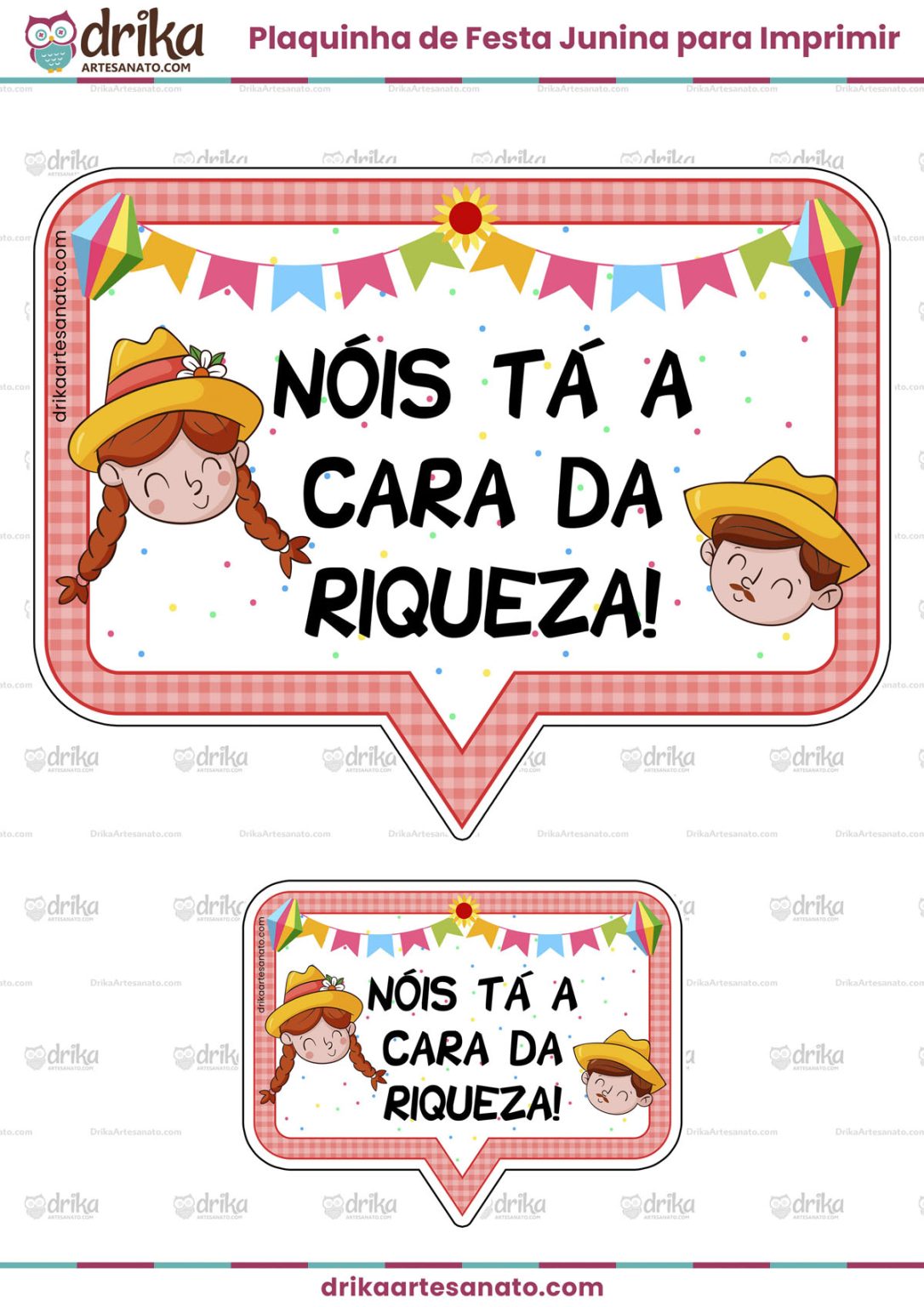 10 Plaquinhas de Festa Junina para Imprimir Grátis em PDF