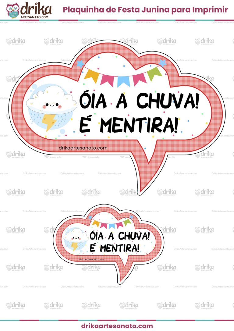 10 Plaquinhas de Festa Junina para Imprimir Grátis em PDF