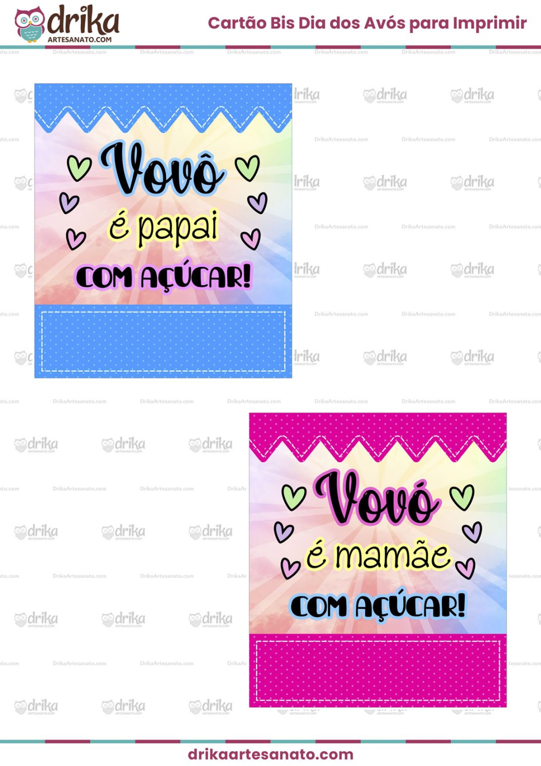 Cartão Bis Dia dos Avós para Imprimir Grátis em PDF