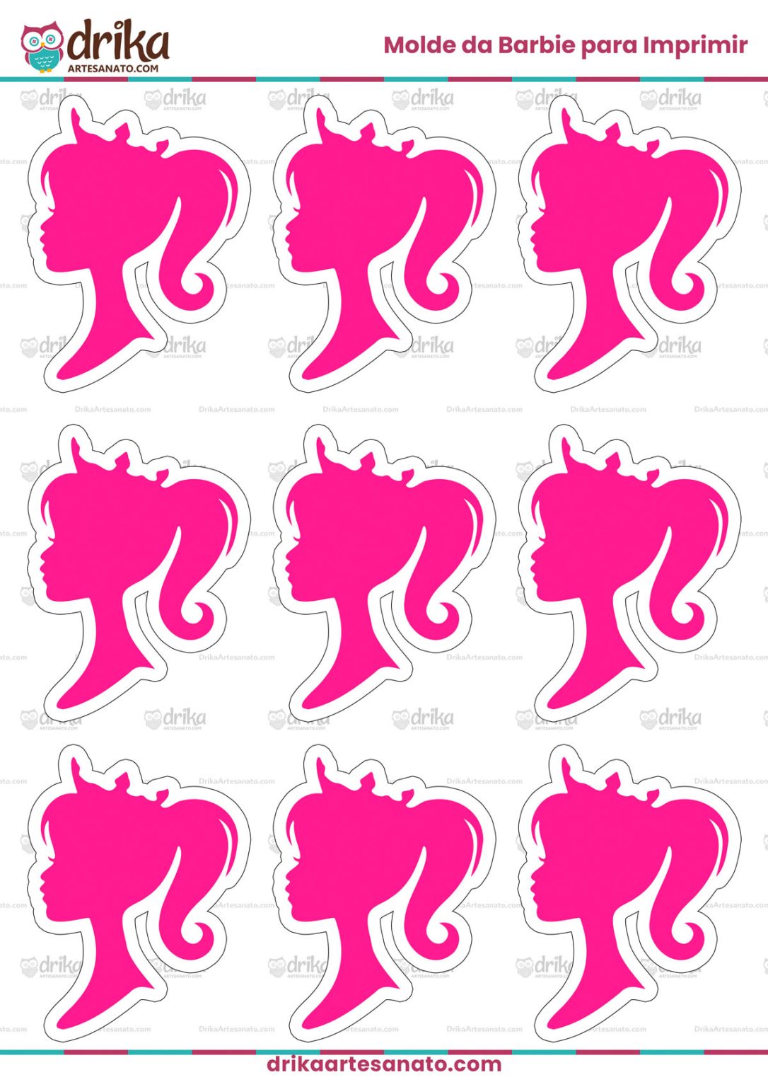 Molde da Barbie para Imprimir Grátis em PDF