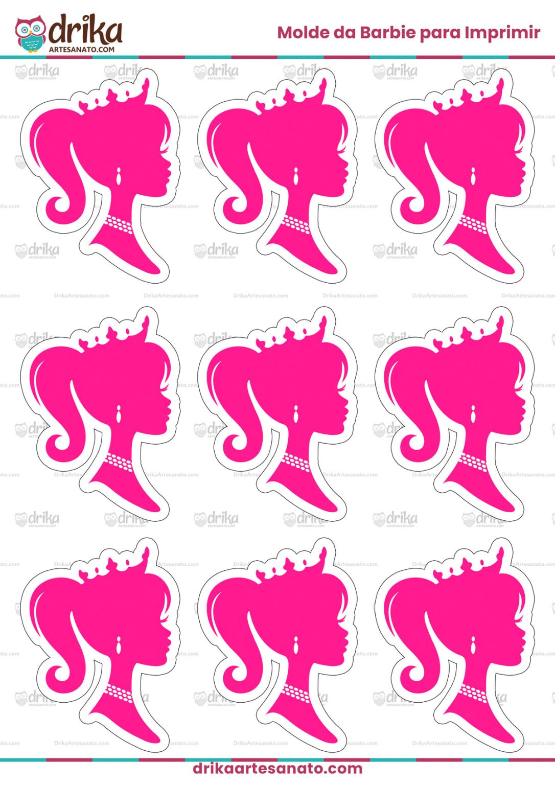 Molde da Barbie para Imprimir Grátis em PDF