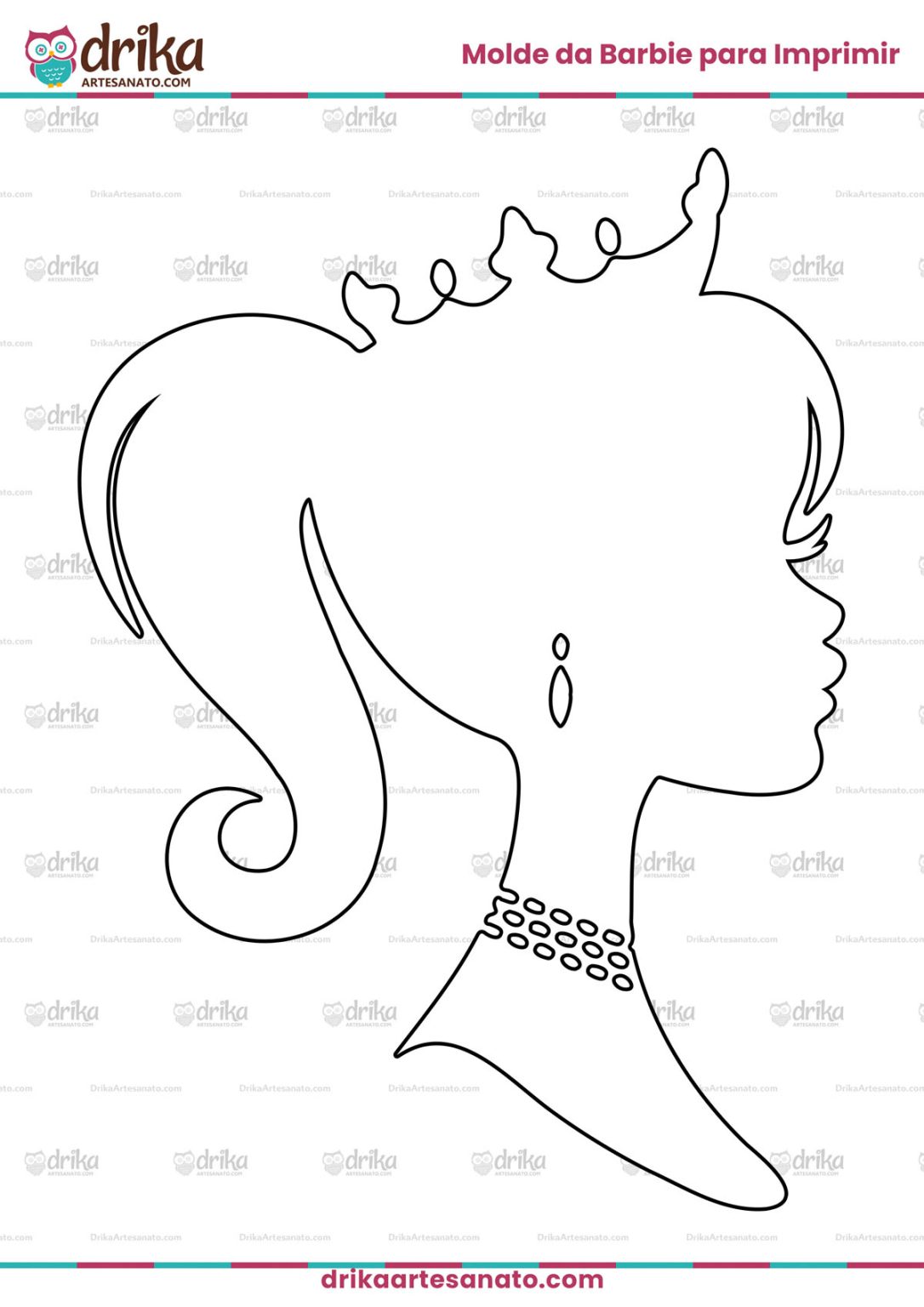 Molde da Barbie para Imprimir Grátis em PDF