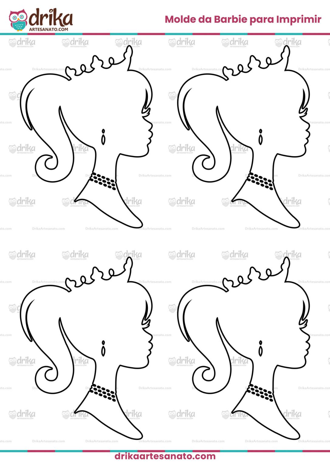 Molde da Barbie para Imprimir Grátis em PDF