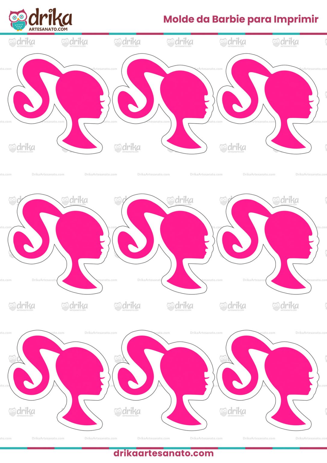 Molde da Barbie para Imprimir Grátis em PDF