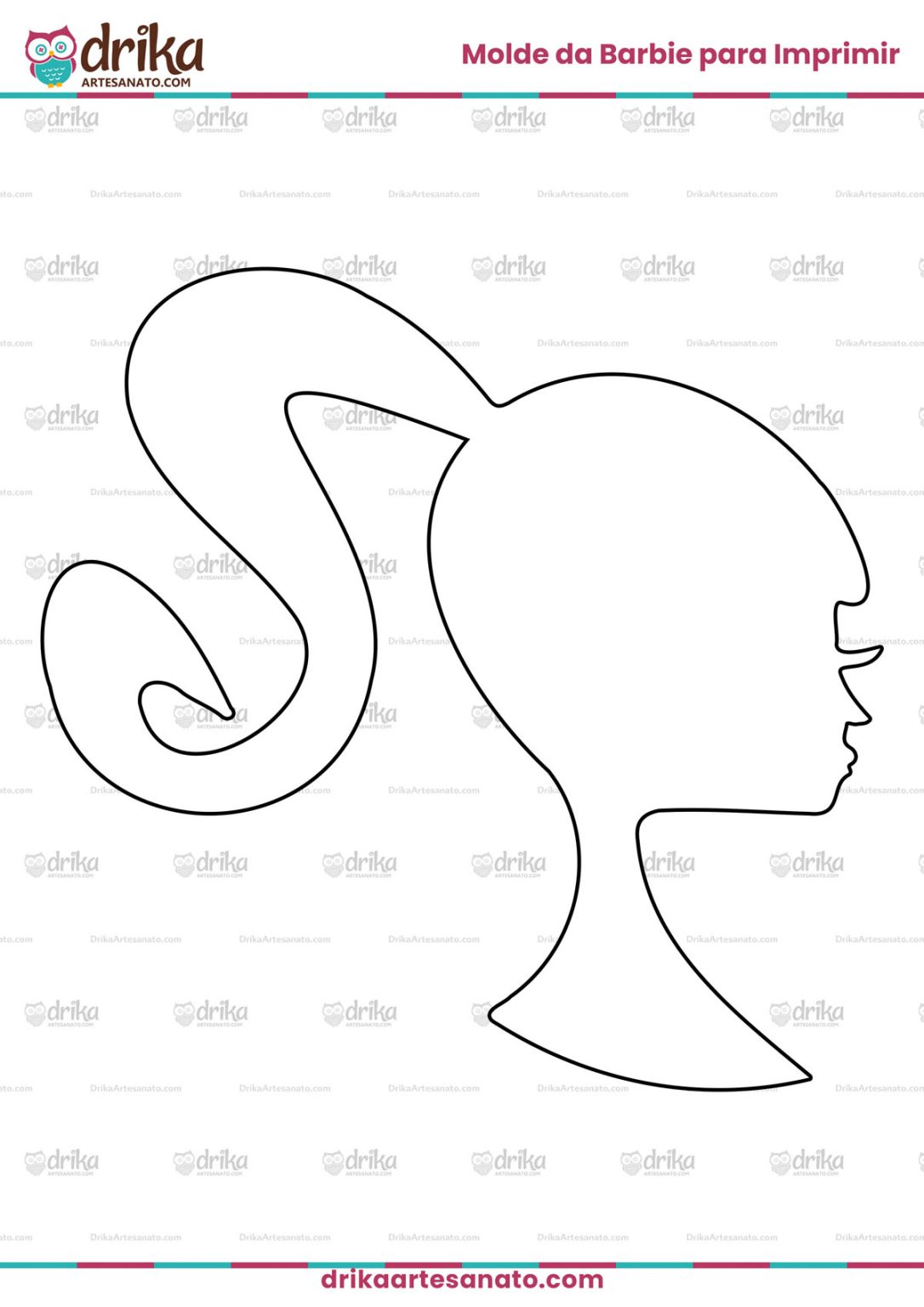 Molde da Barbie para Imprimir Grátis em PDF