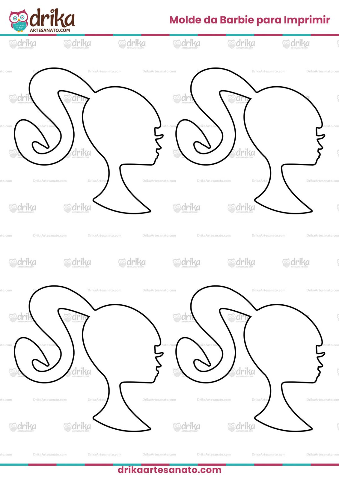 Molde da Barbie para Imprimir Grátis em PDF