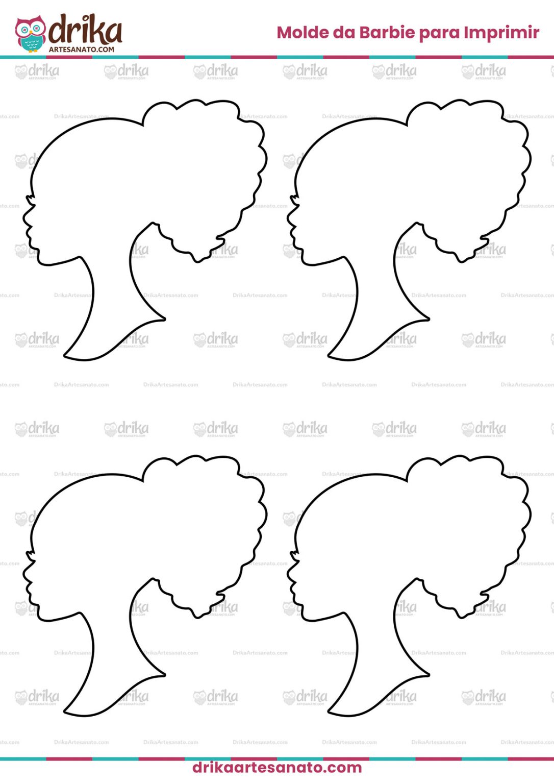 Molde da Barbie para Imprimir Grátis em PDF
