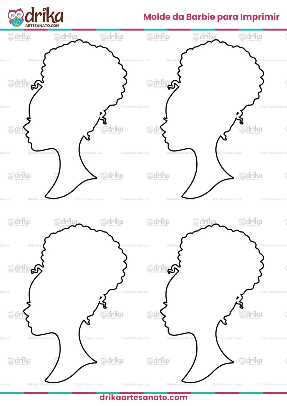 Molde da Barbie para Imprimir Grátis em PDF