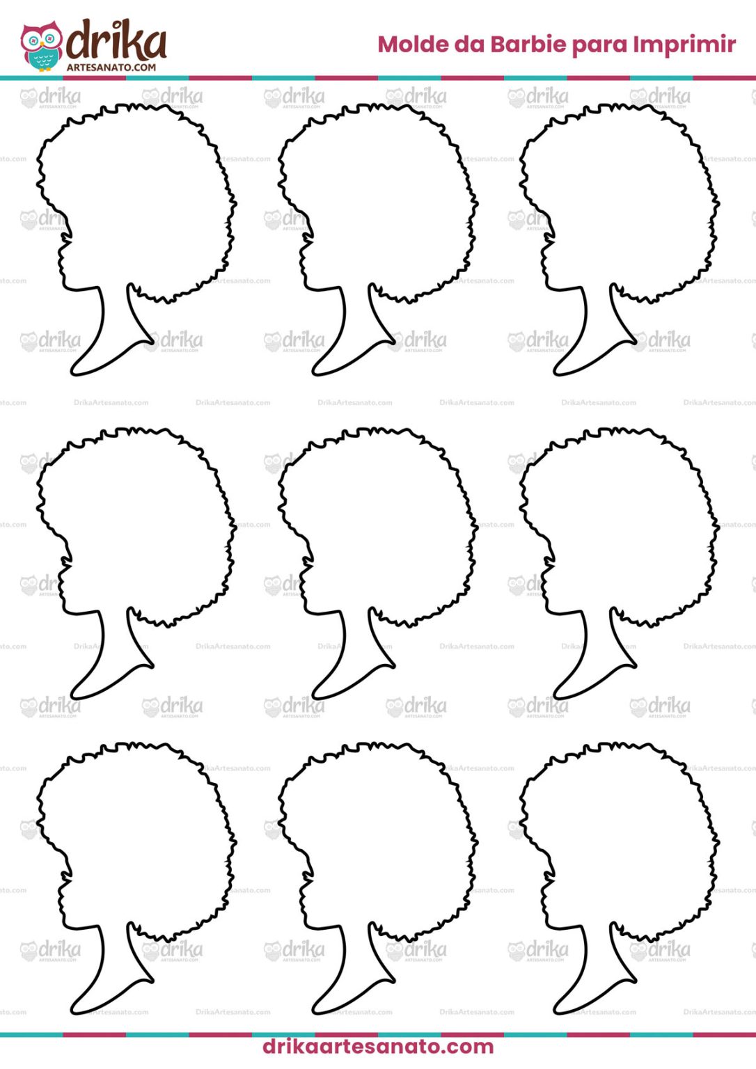 Molde da Barbie para Imprimir Grátis em PDF