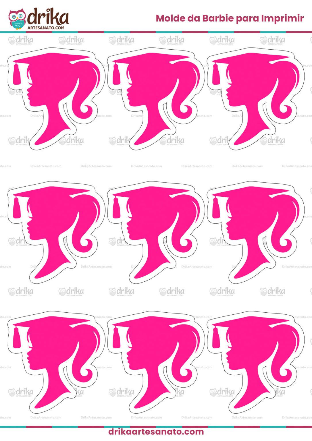 Molde da Barbie para Imprimir Grátis em PDF