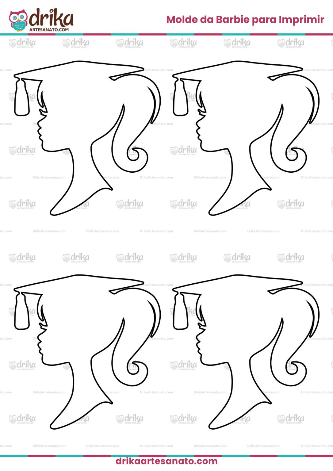 Molde da Barbie para Imprimir Grátis em PDF