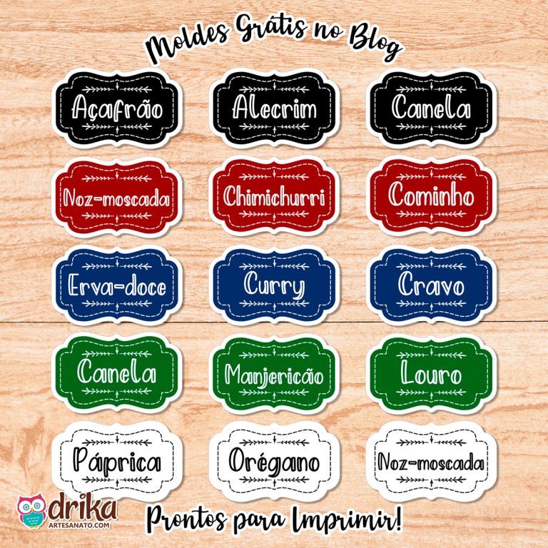 Etiquetas para Temperos: PDF grátis para imprimir e organizar!