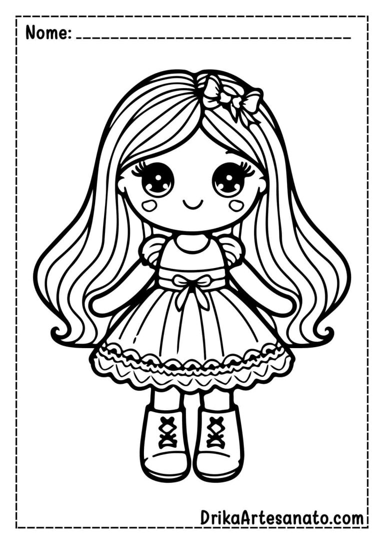 50 Desenhos de Boneca para Colorir Grátis em PDF