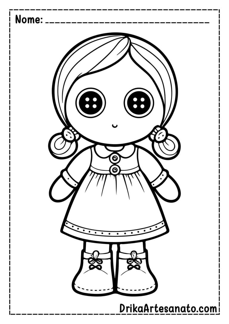50 Desenhos de Boneca para Colorir Grátis em PDF