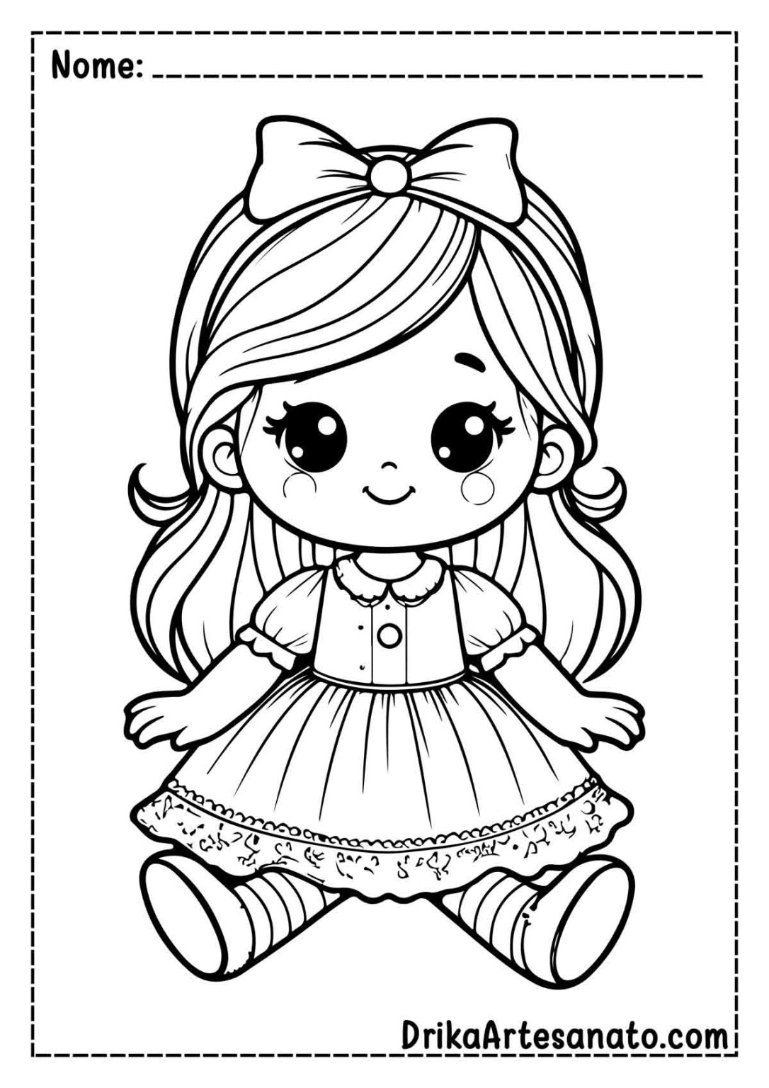 50 Desenhos de Boneca para Colorir Grátis em PDF