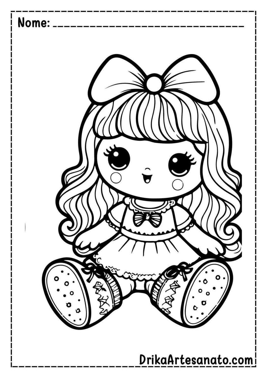 50 Desenhos de Boneca para Colorir Grátis em PDF