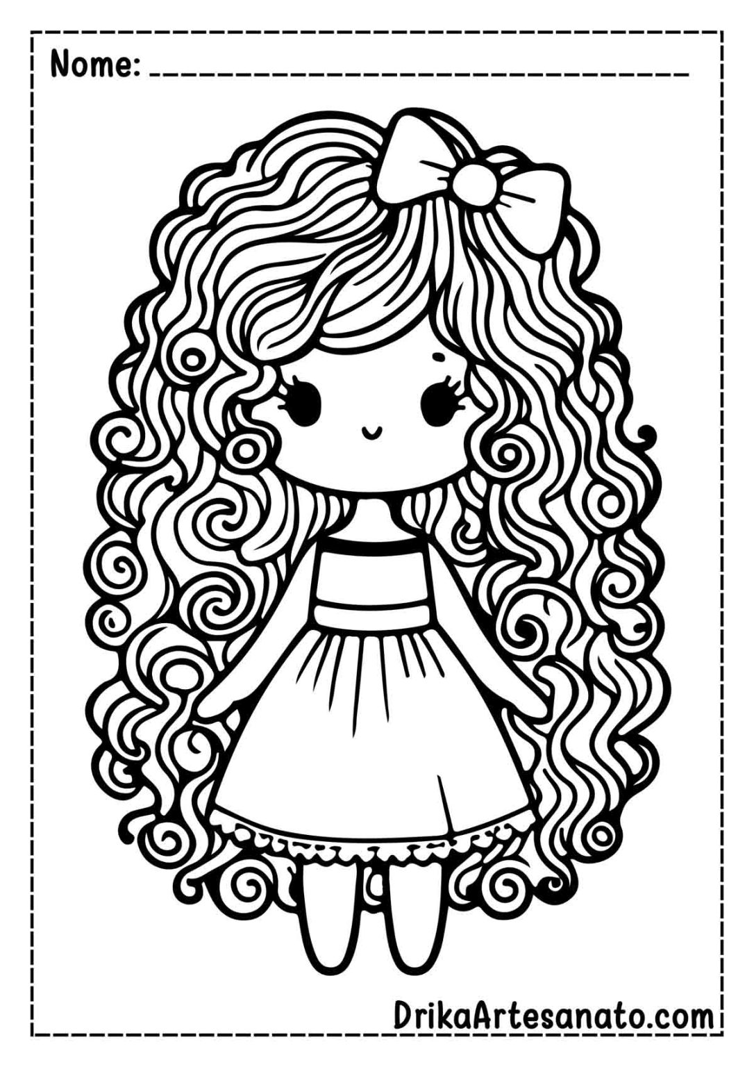 50 Desenhos de Boneca para Colorir Grátis em PDF
