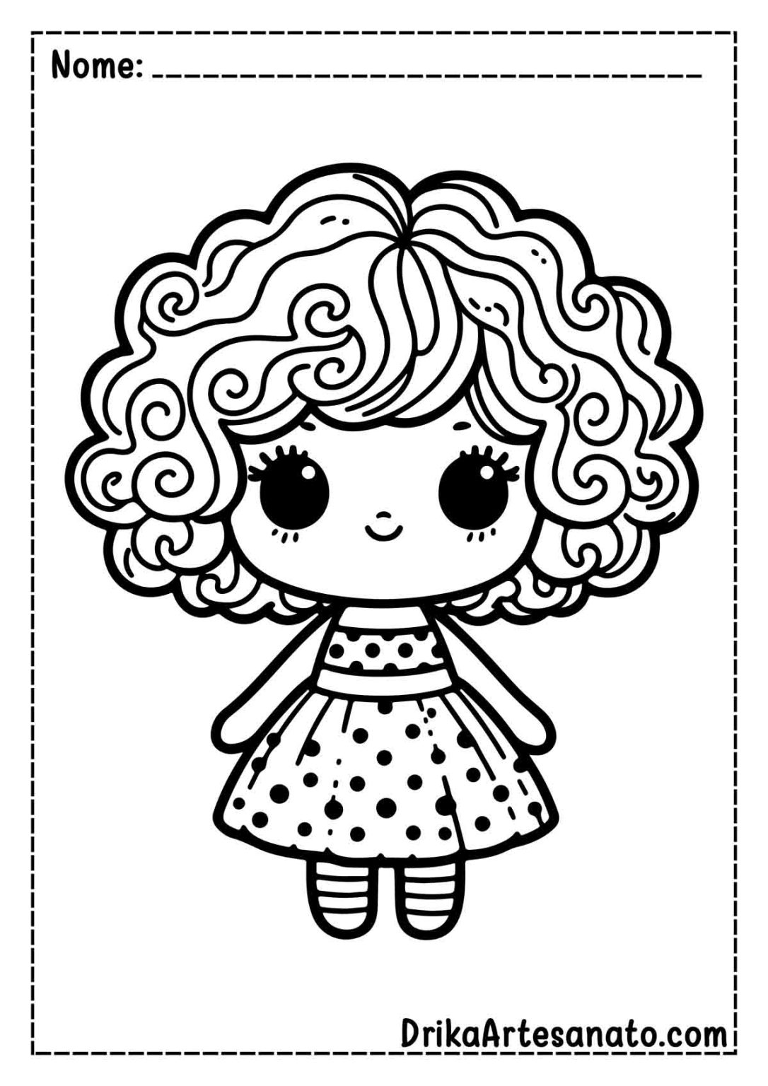 50 Desenhos de Boneca para Colorir Grátis em PDF