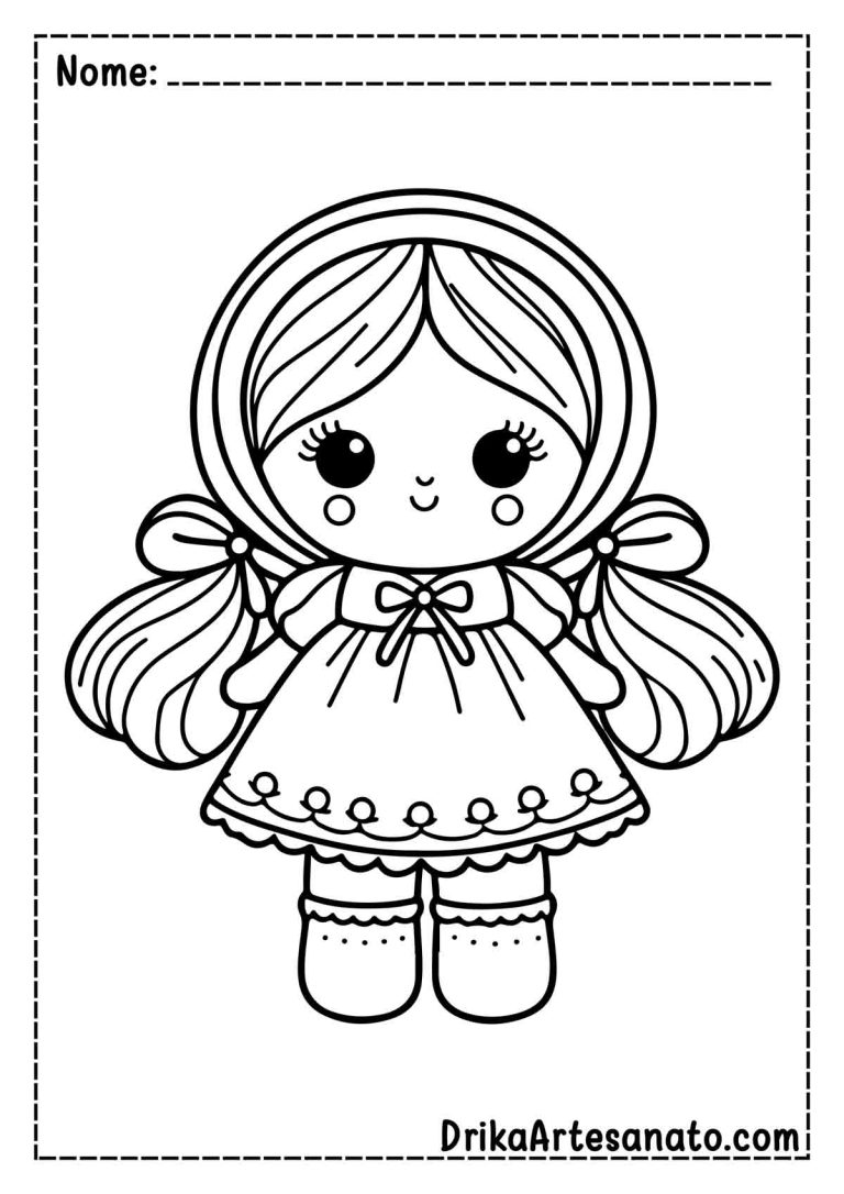 50 Desenhos de Boneca para Colorir Grátis em PDF