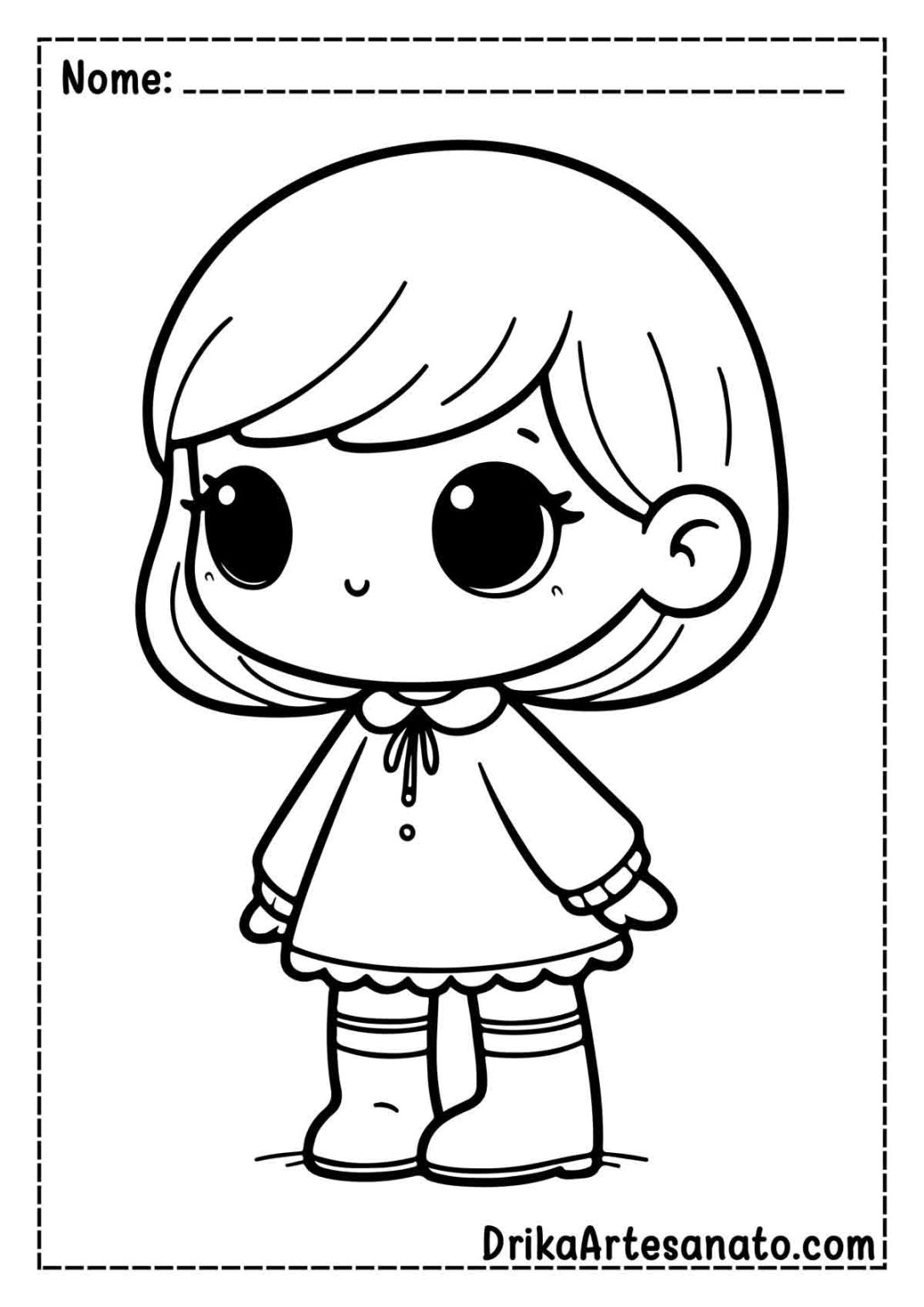 50 Desenhos de Boneca para Colorir Grátis em PDF