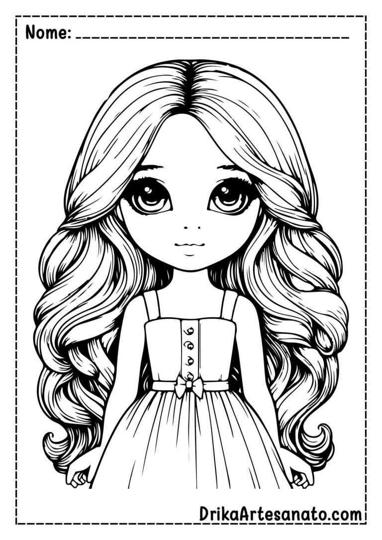 50 Desenhos de Boneca para Colorir Grátis em PDF