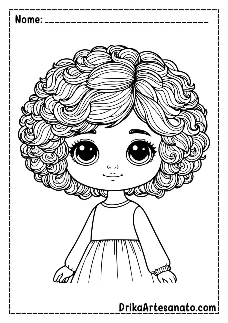 50 Desenhos de Boneca para Colorir Grátis em PDF