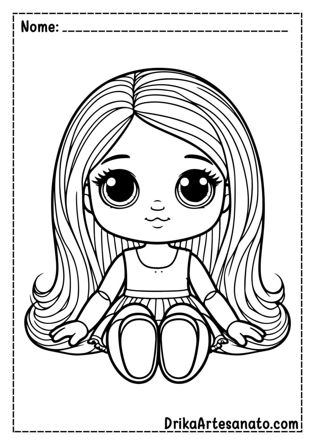 50 Desenhos de Boneca para Colorir Grátis em PDF