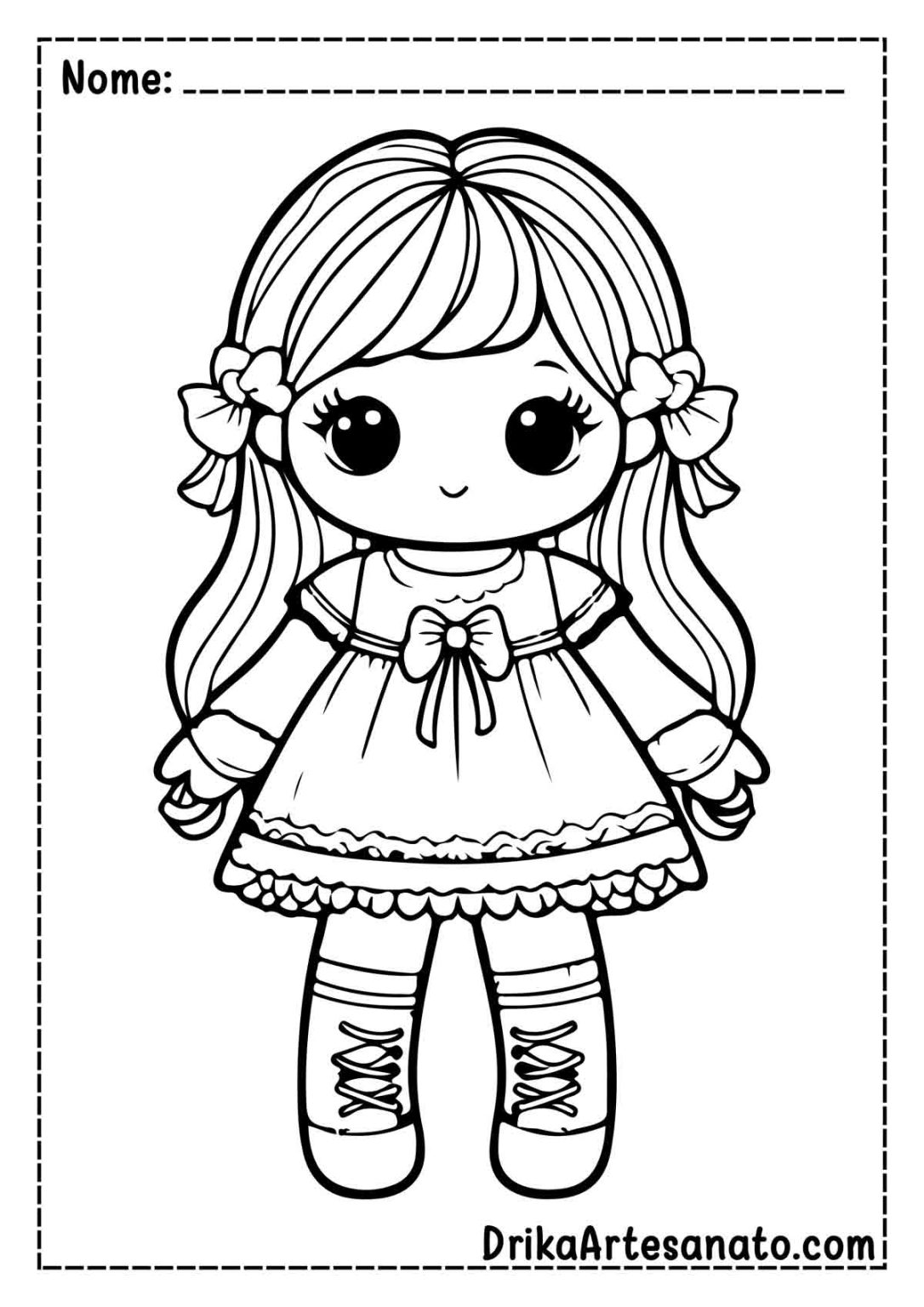 50 Desenhos de Boneca para Colorir Grátis em PDF