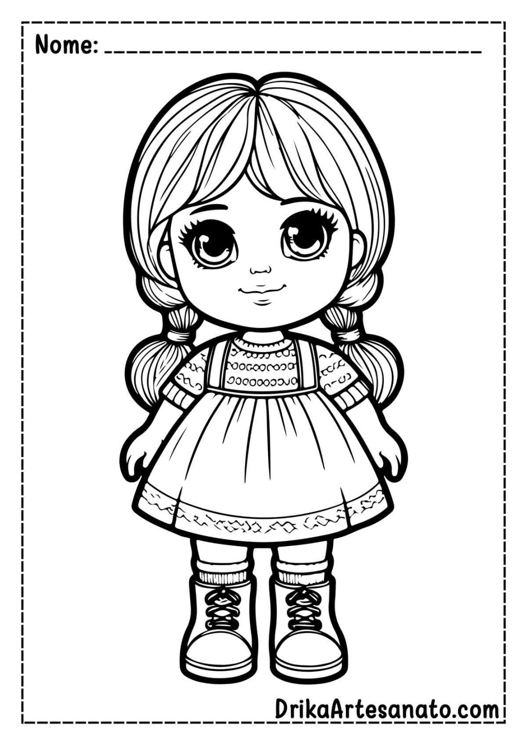 50 Desenhos de Boneca para Colorir Grátis em PDF