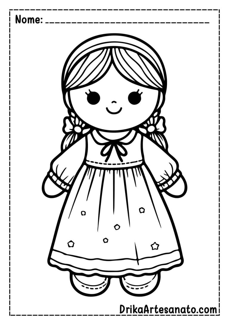 50 Desenhos de Boneca para Colorir Grátis em PDF