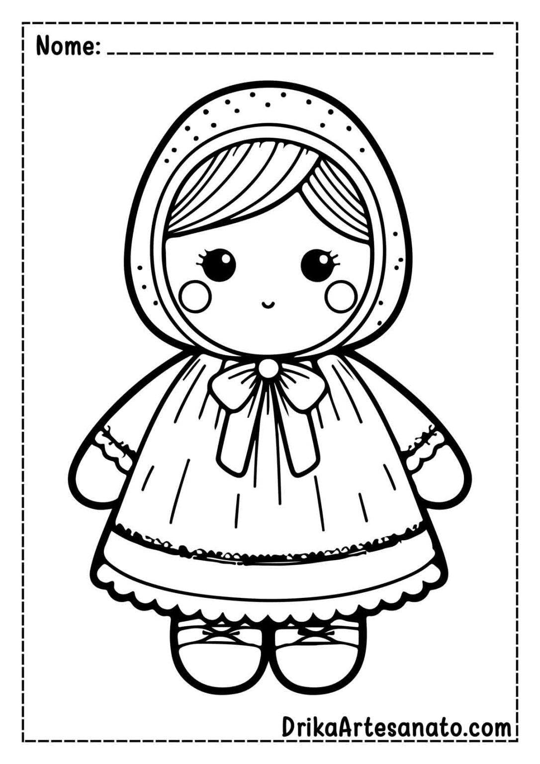 50 Desenhos de Boneca para Colorir Grátis em PDF