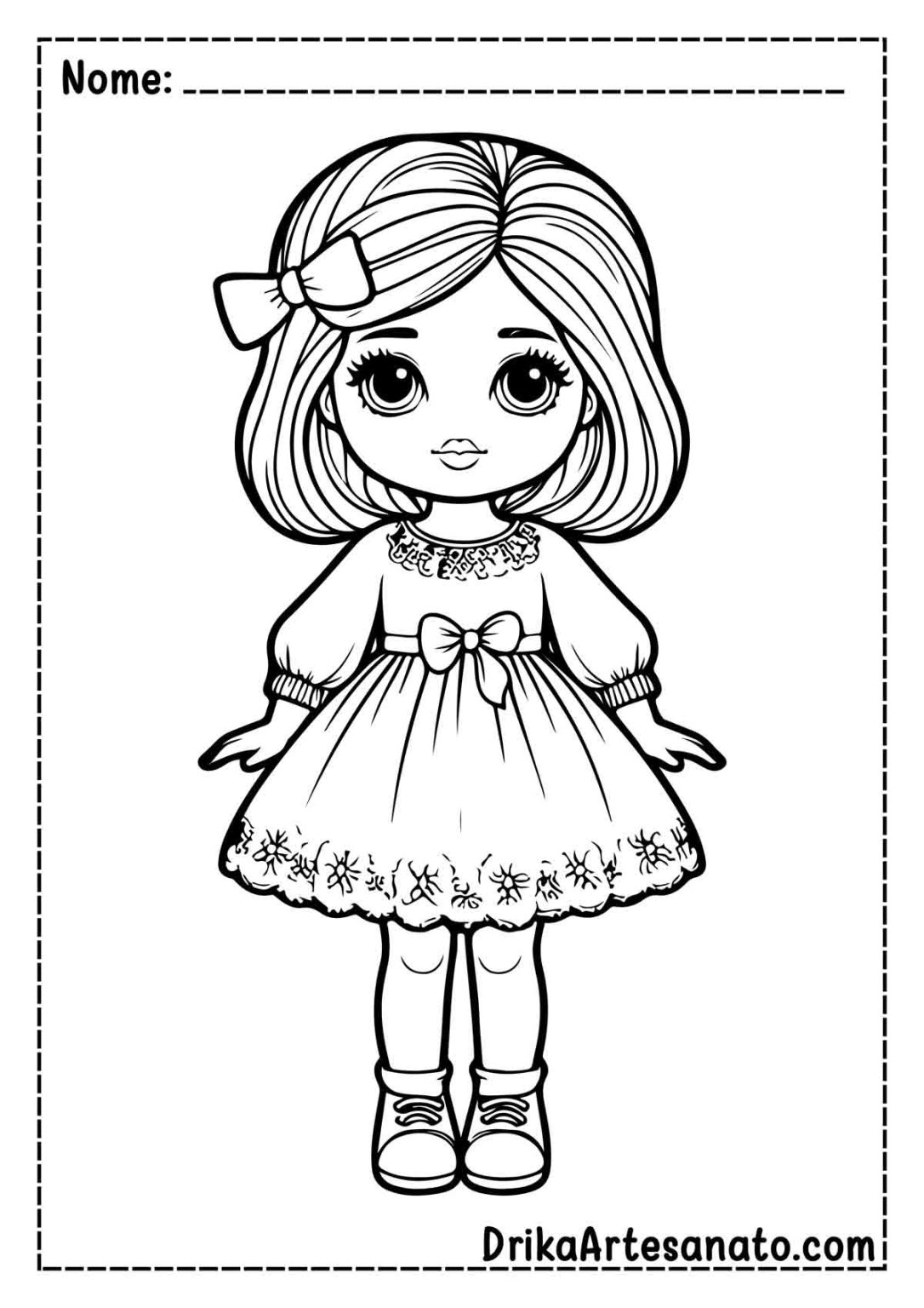 50 Desenhos de Boneca para Colorir Grátis em PDF